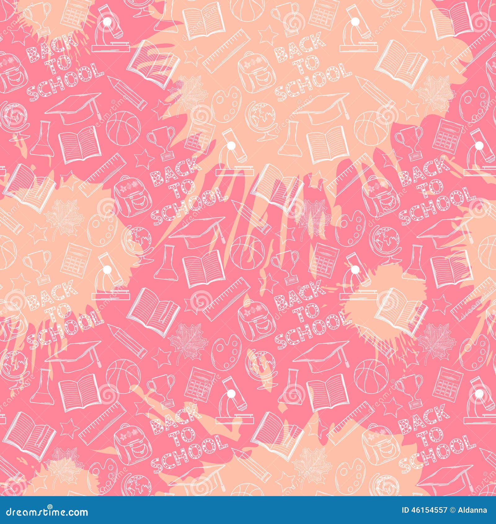 Pink school pattern stock vector. Illustration of kids - 46154557