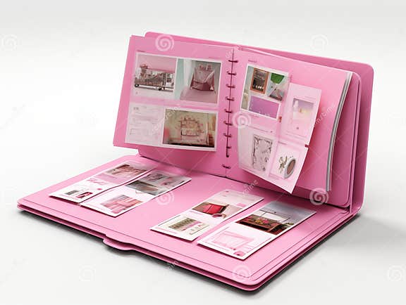 Pink Scrapbook with Pages Open Stock Illustration - Illustration of ...