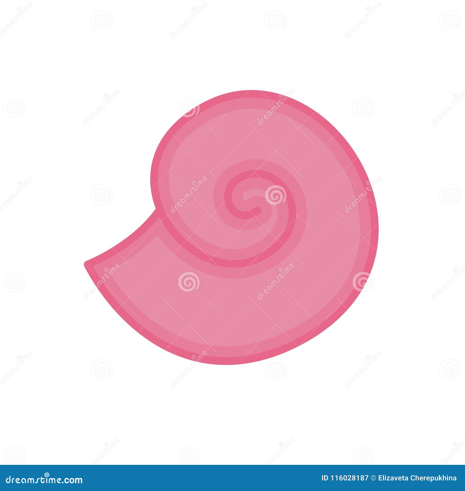 Shell. Spiral, Conical Shell Of A Sea Or Ocean Mollusk. Vector Linear ...