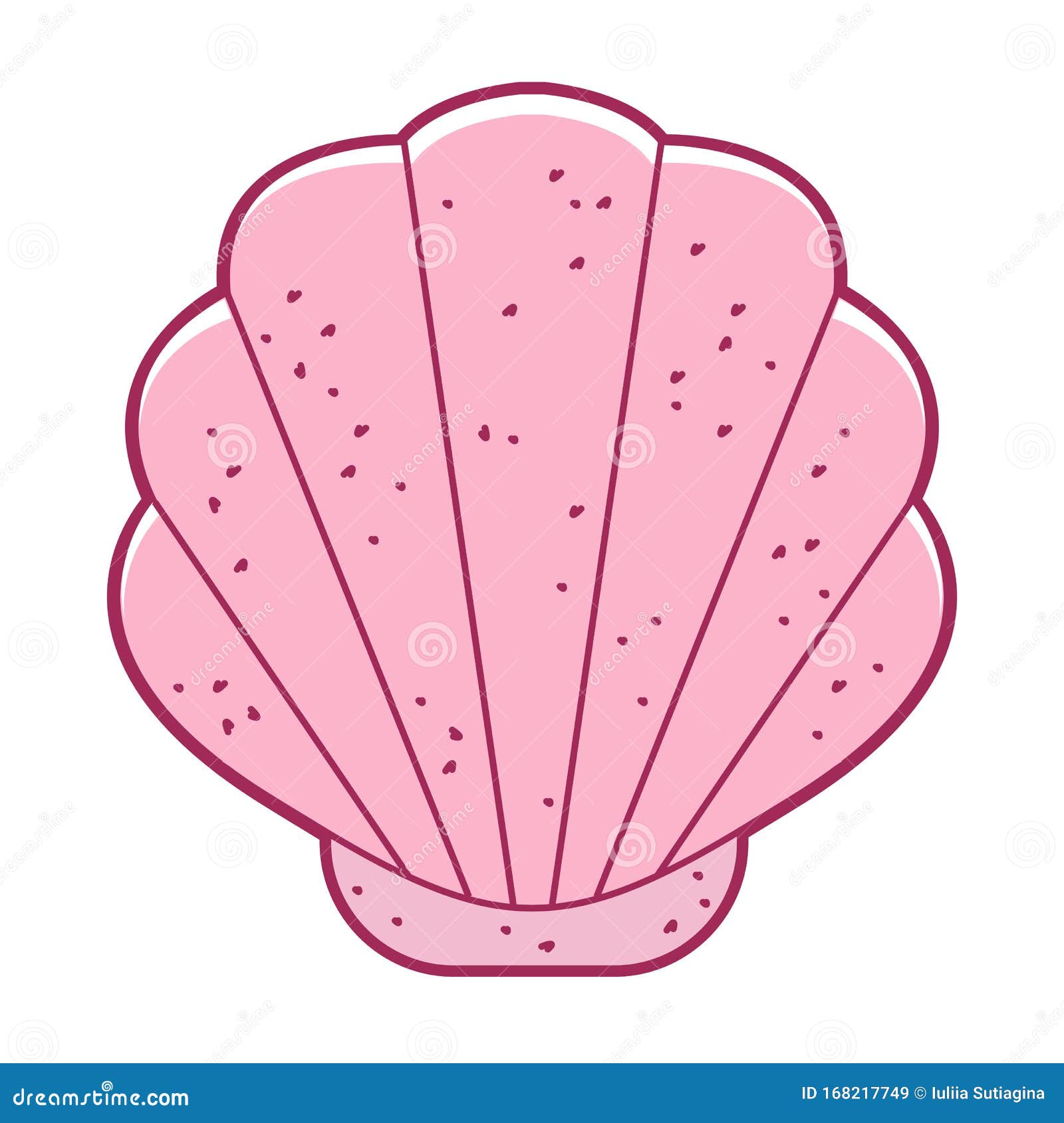 Pink Sea Shell. Vector Cartoon Isolated on White Background Stock ...