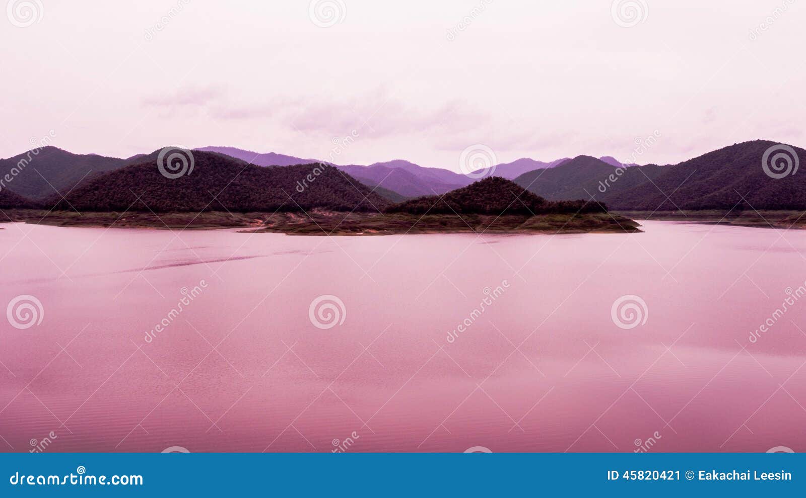 Pink sea stock image. Image of mountain, lake, pink, sunset - 45820421