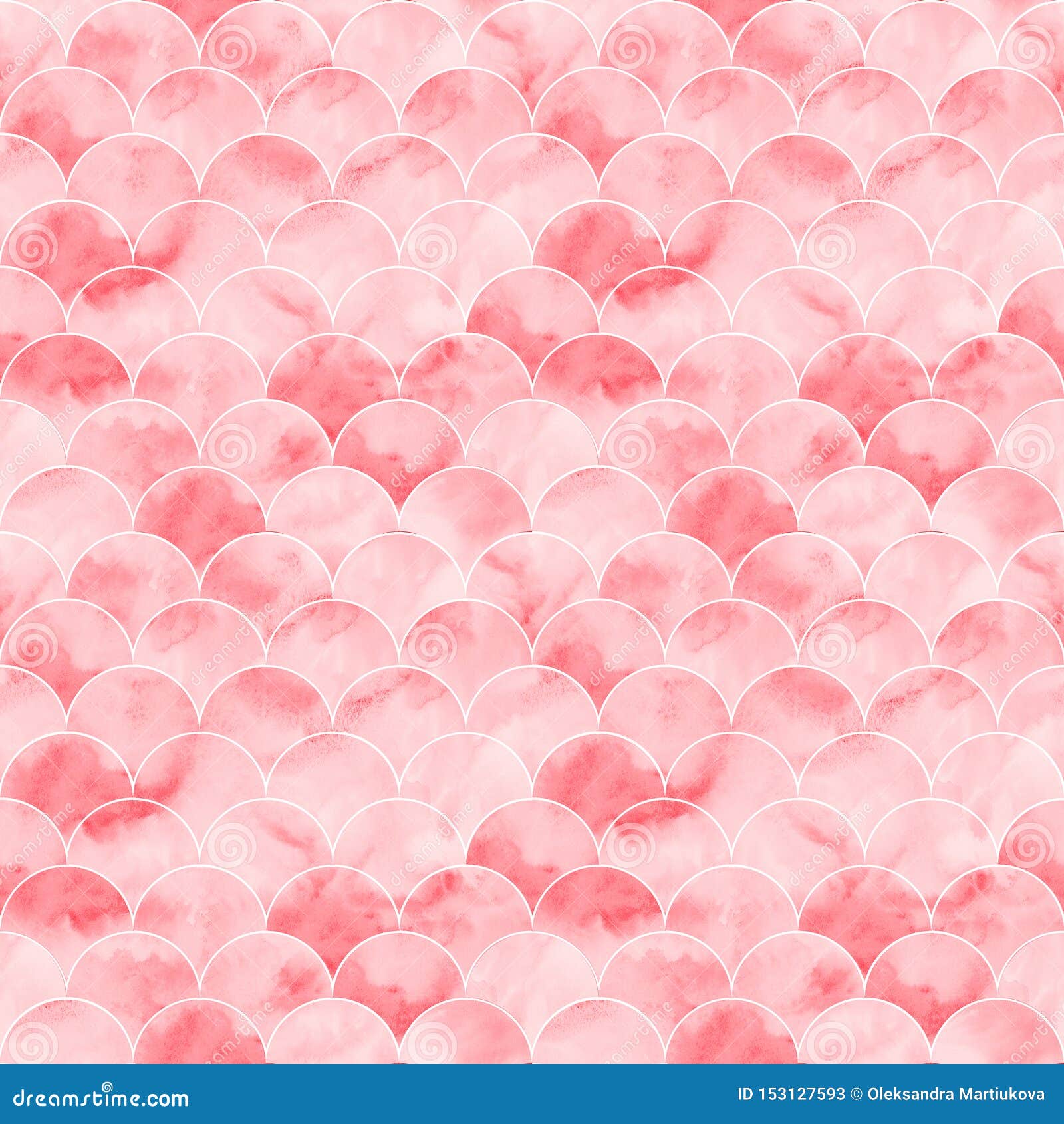 Pink Sea Wave Geometric Texture. Fish Scale Seamless Pattern. Print for ...