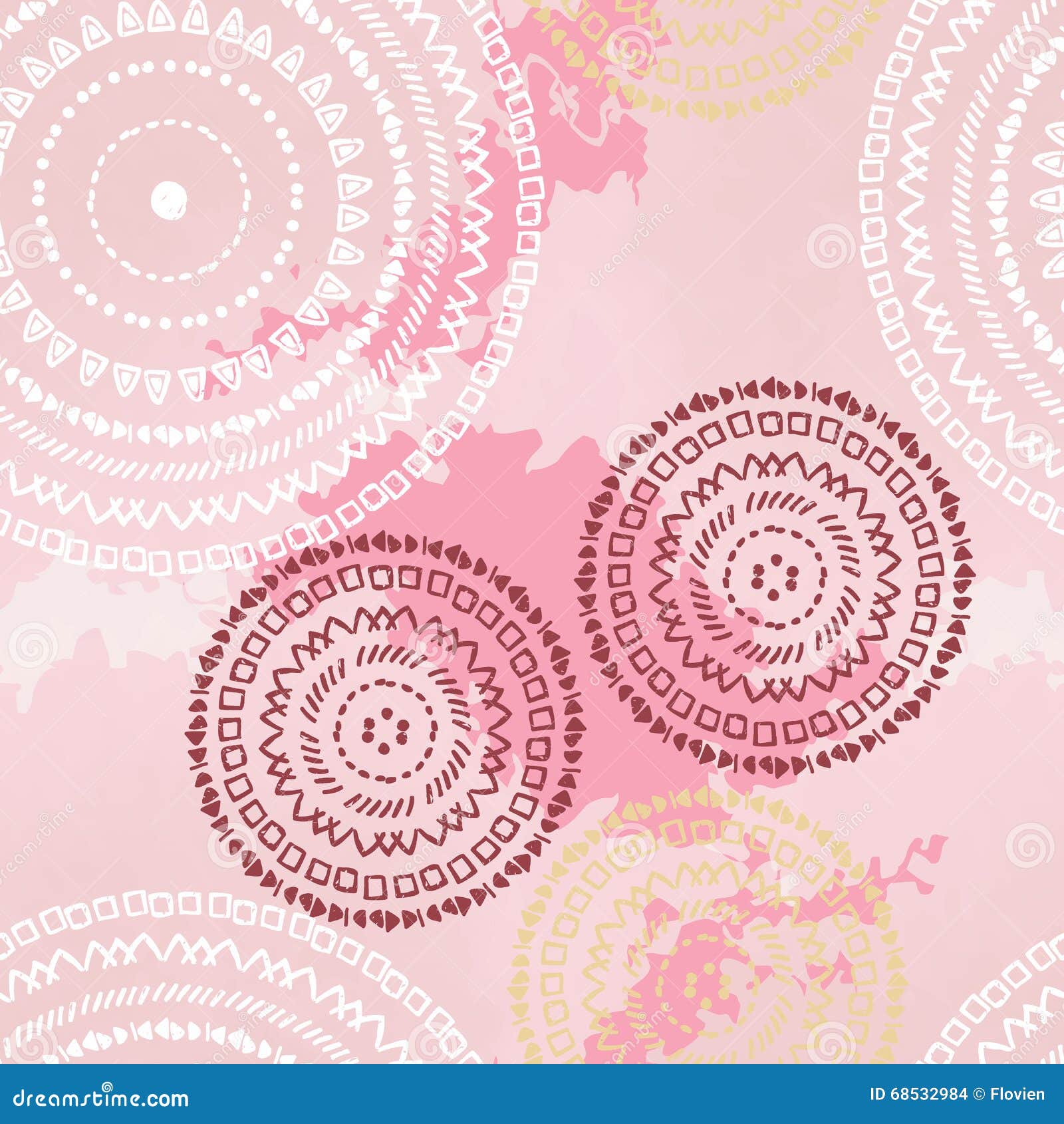 Pink Seamless Ethnic Pattern. Vector Illustration Handmade Stock Vector ...
