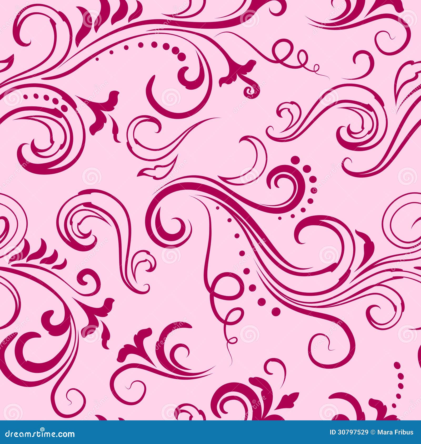 Pink Seamless Floral Pattern Stock Vector - Illustration of curve, arts ...