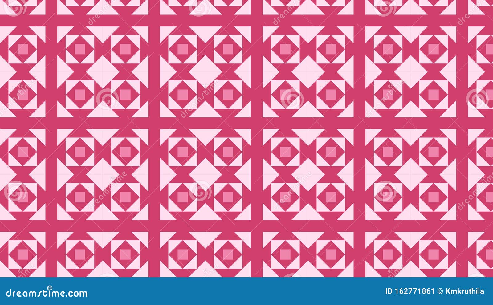 Pink Seamless Geometric Square Background Pattern Vector Illustration ...