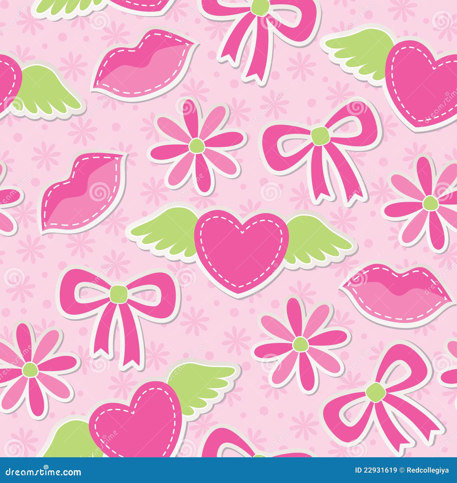 Pink seamless pattern stock vector. Illustration of flower - 22931619