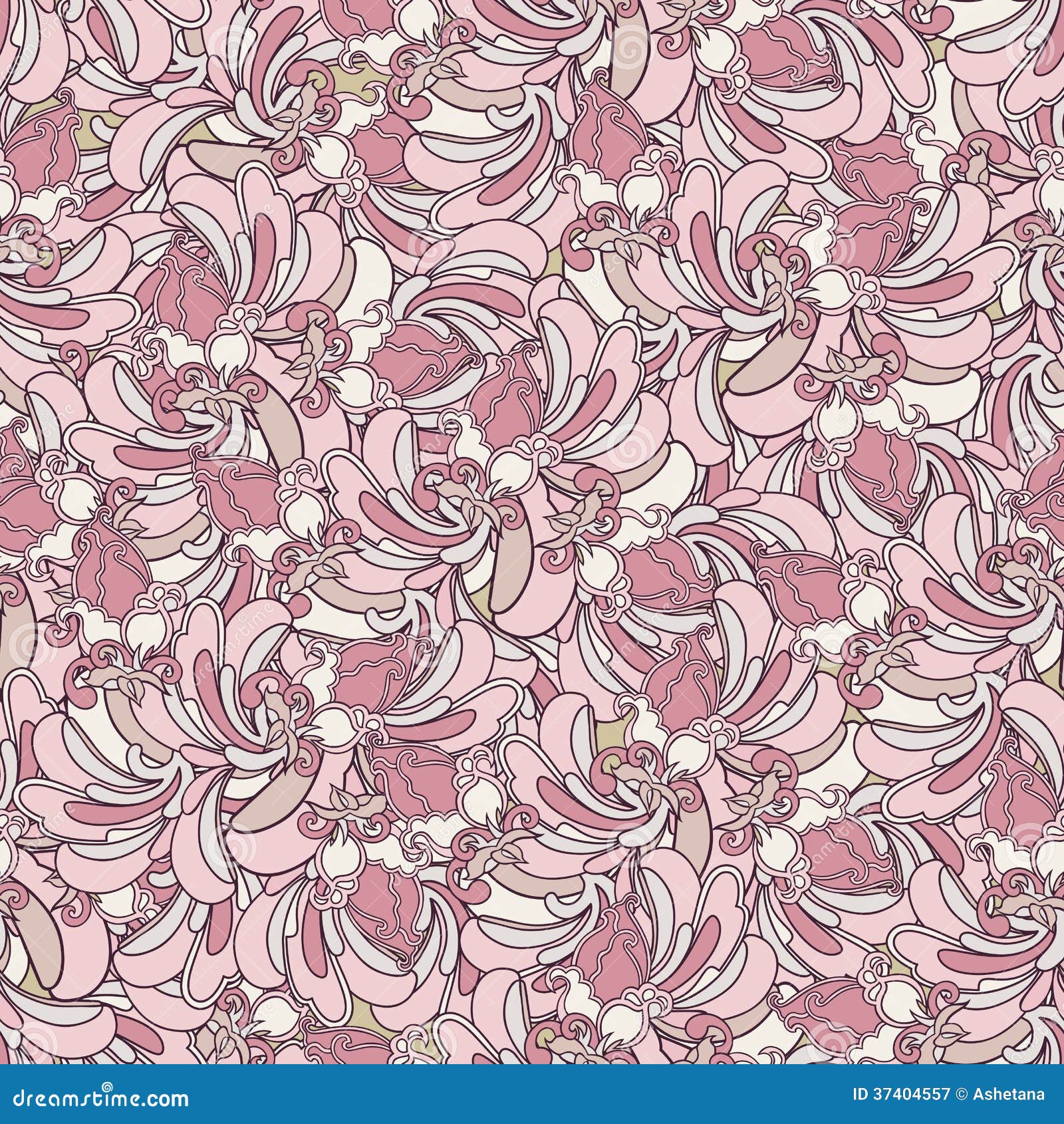 Pink seamless pattern. stock vector. Illustration of curl - 37404557