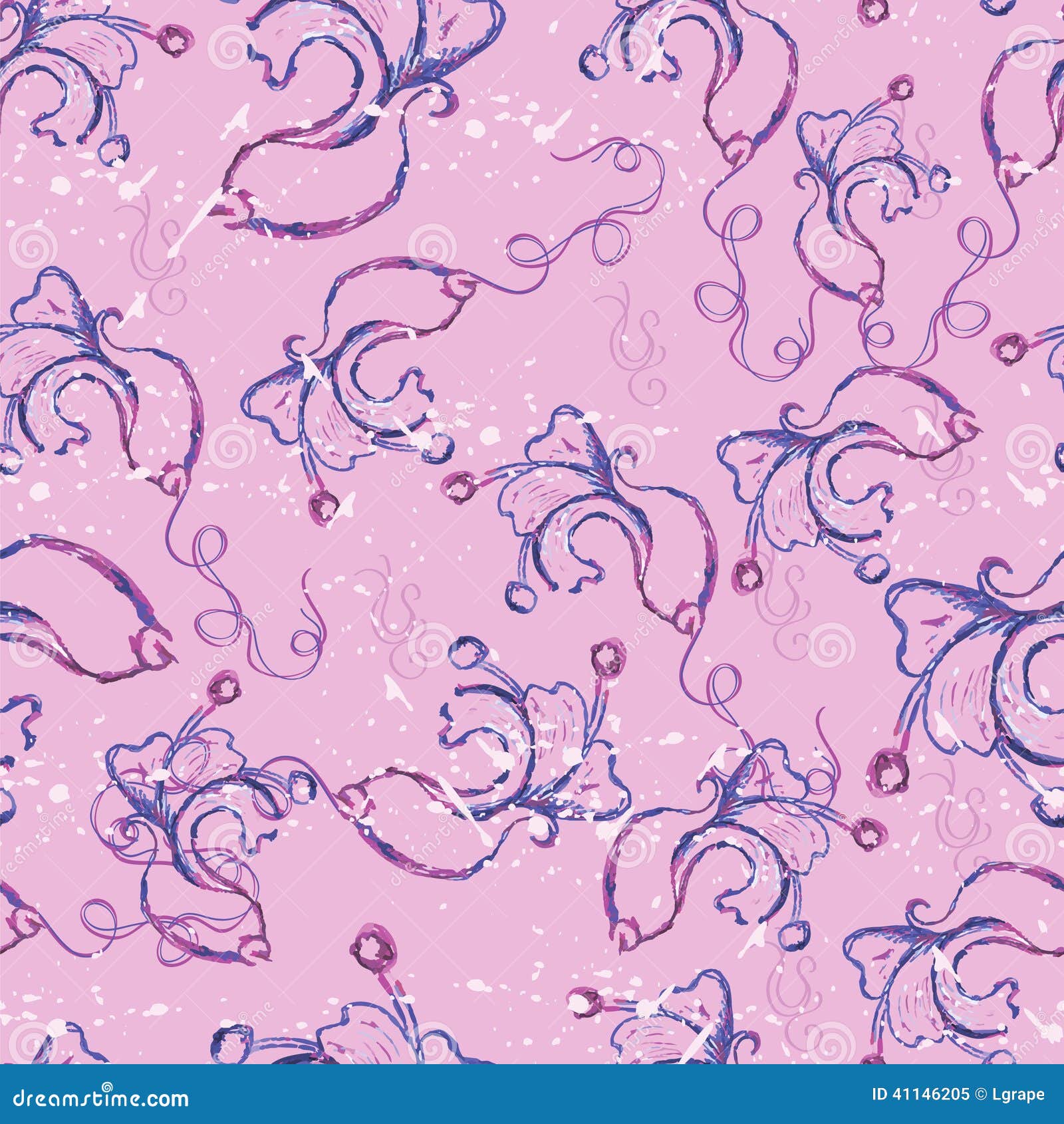 Pink Seamless Pattern with Flowers. Stock Vector - Illustration of ...