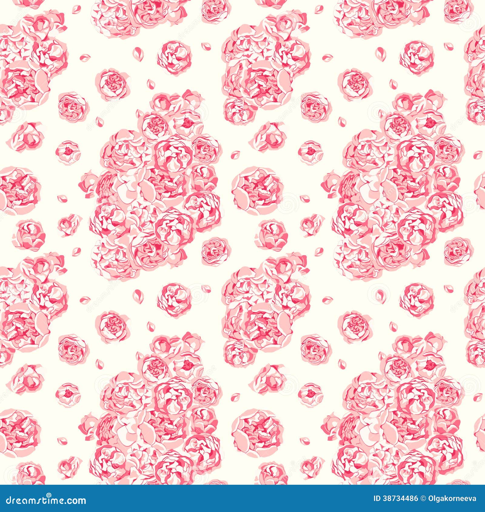Pink seamless pattern stock vector. Illustration of flower - 38734486
