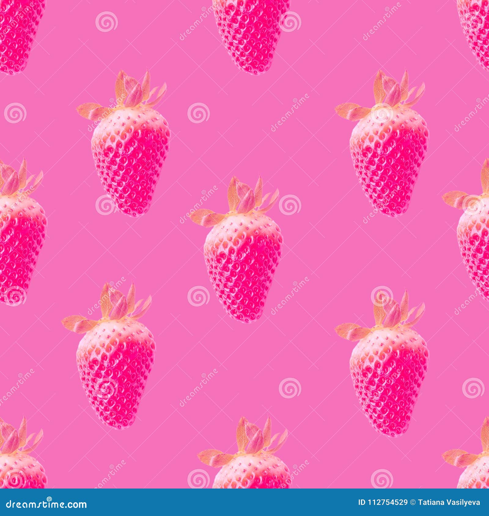 Pink Seamless Pattern with Strawberry. Stock Illustration ...