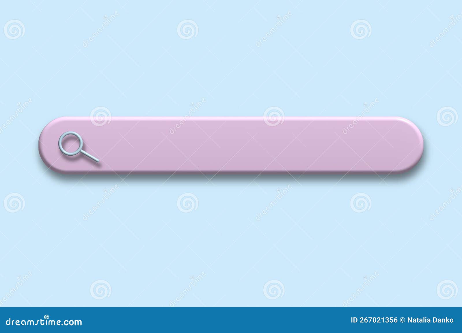 Pink Search Bar on a Blue Background, Data Entry Column. 3D ...