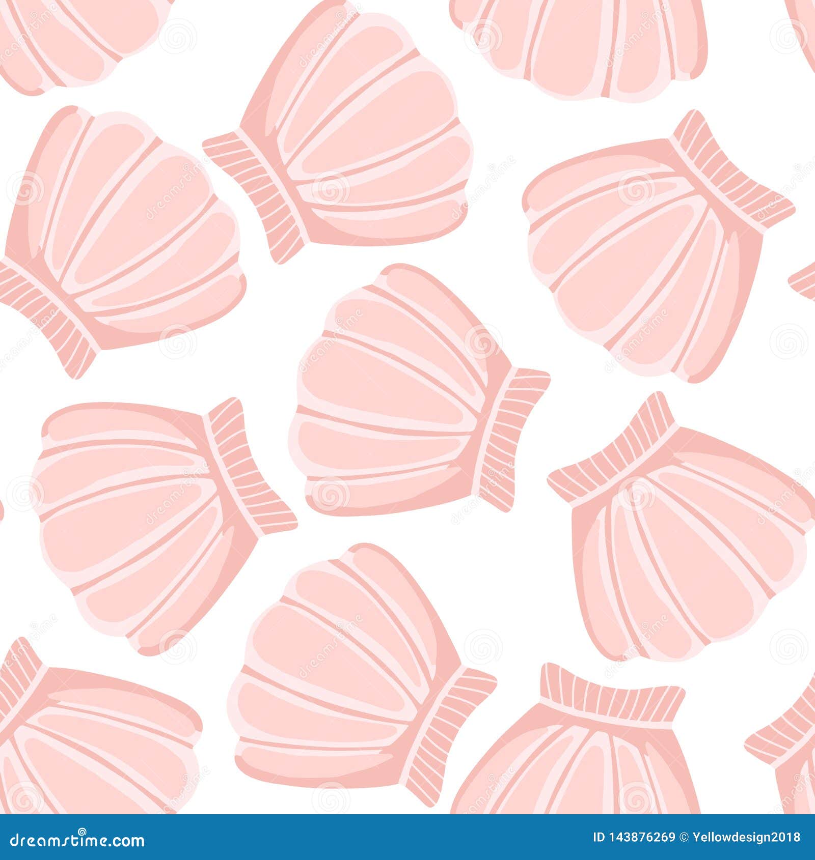 Pink Seashells Seamless Pattern. Abstract Shell Marine Wallpaper Stock ...