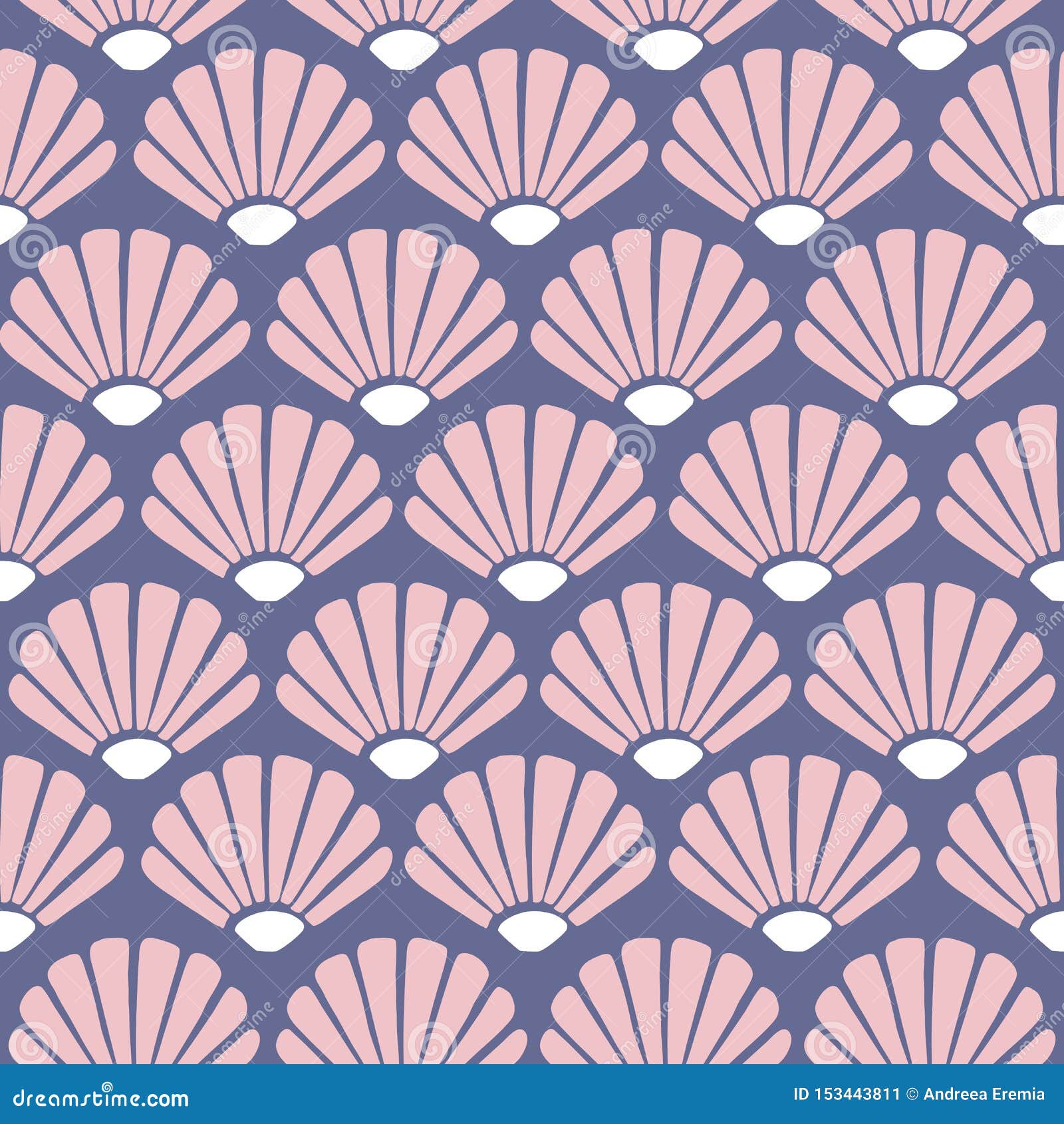 Pink Seashells in a Seamless Pattern Design Stock Vector - Illustration ...