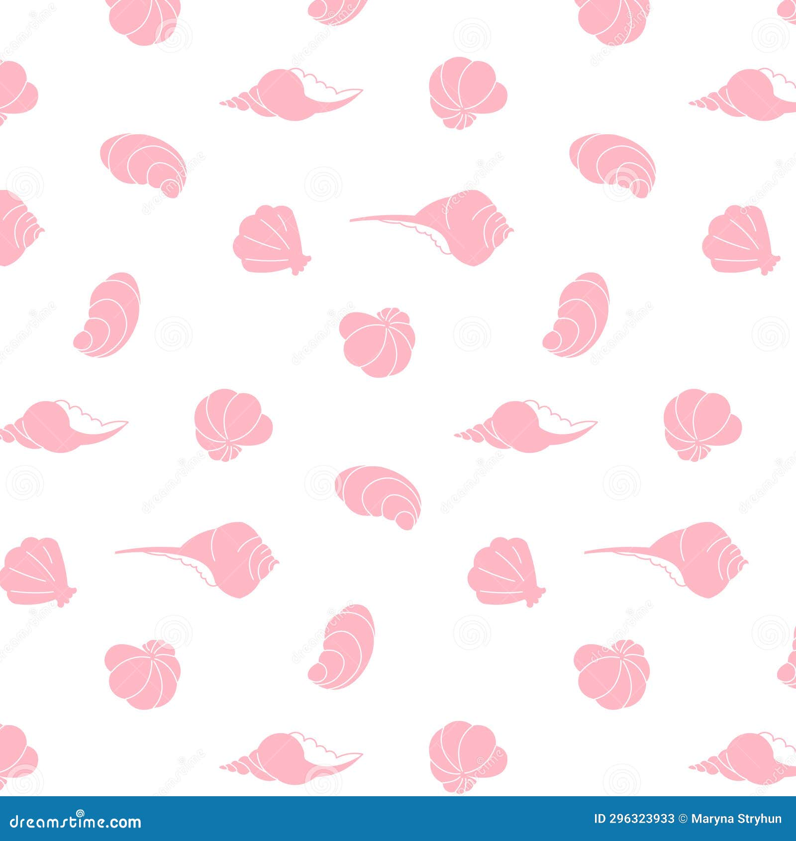 Pink Seashells. Vector Illustration. Under The Sea. Underwater Purple ...