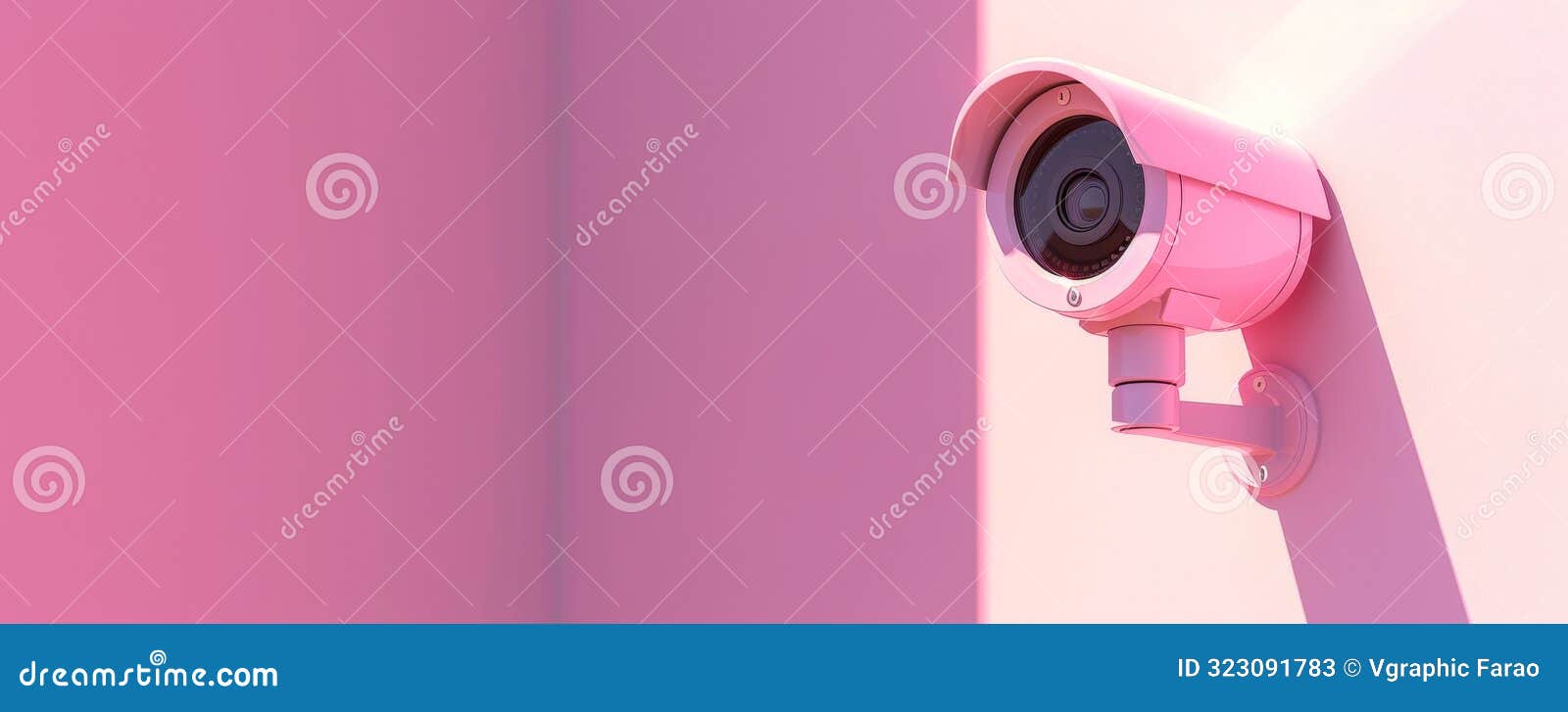 Pink Security Camera on a Pink Wall, Minimalistic Design. Modern ...