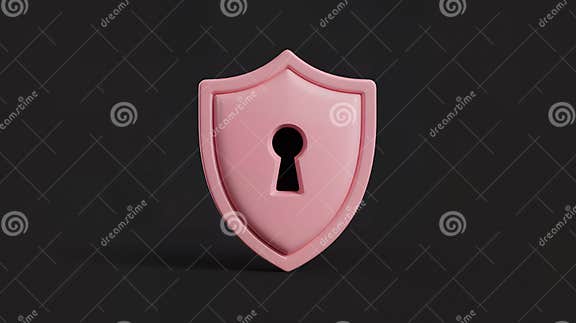 Pink Security Shield with Keyhole: Digital Protection and Data Safety ...