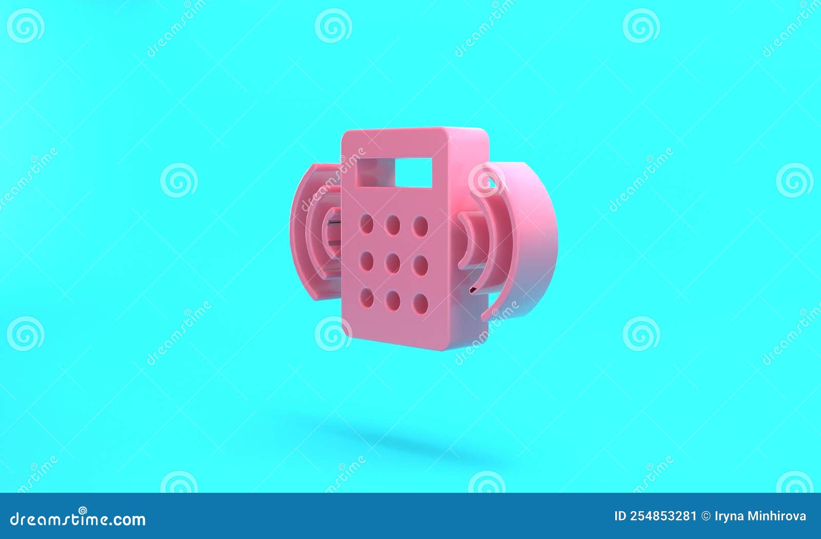 Pink Security System Control Panel with Display Icon Isolated on ...