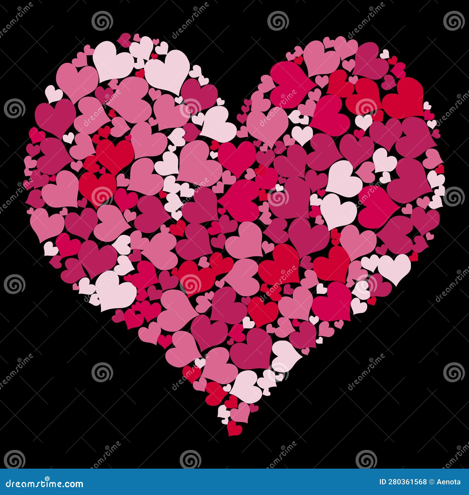 Pink self-similar heart stock vector. Illustration of flame - 280361568