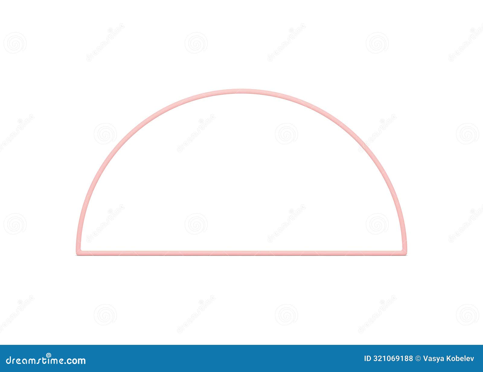 Pink Semicircle Basic Foundation Geometric Boundary Half Round 3d ...