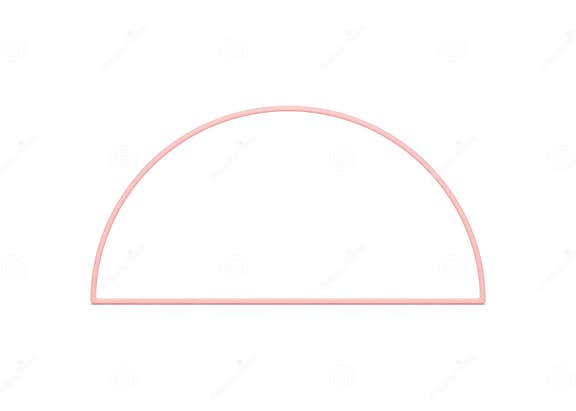 Pink Semicircle Basic Foundation Geometric Boundary Half Round 3d ...