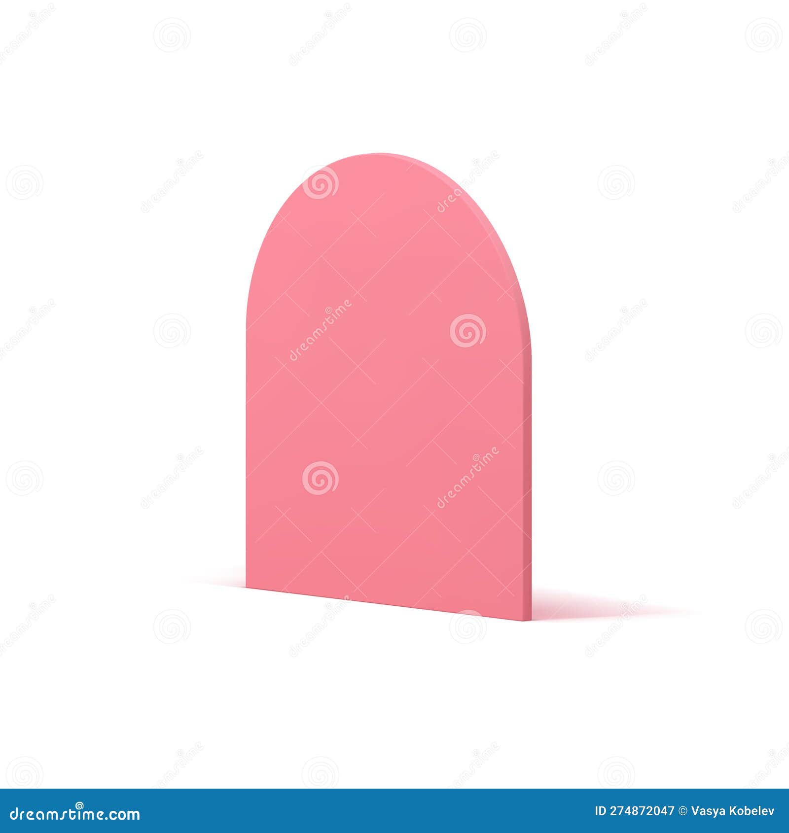 Pink Semicircle Wall Curved Vertical Foundation Minimal 3d Icon ...