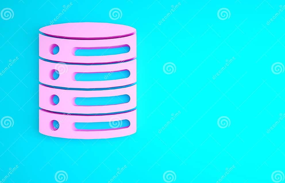 Pink Server, Data, Web Hosting Icon Isolated on Blue Background ...