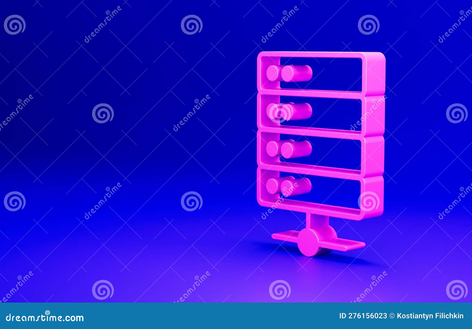 Pink Server, Data, Web Hosting Icon Isolated on Blue Background ...