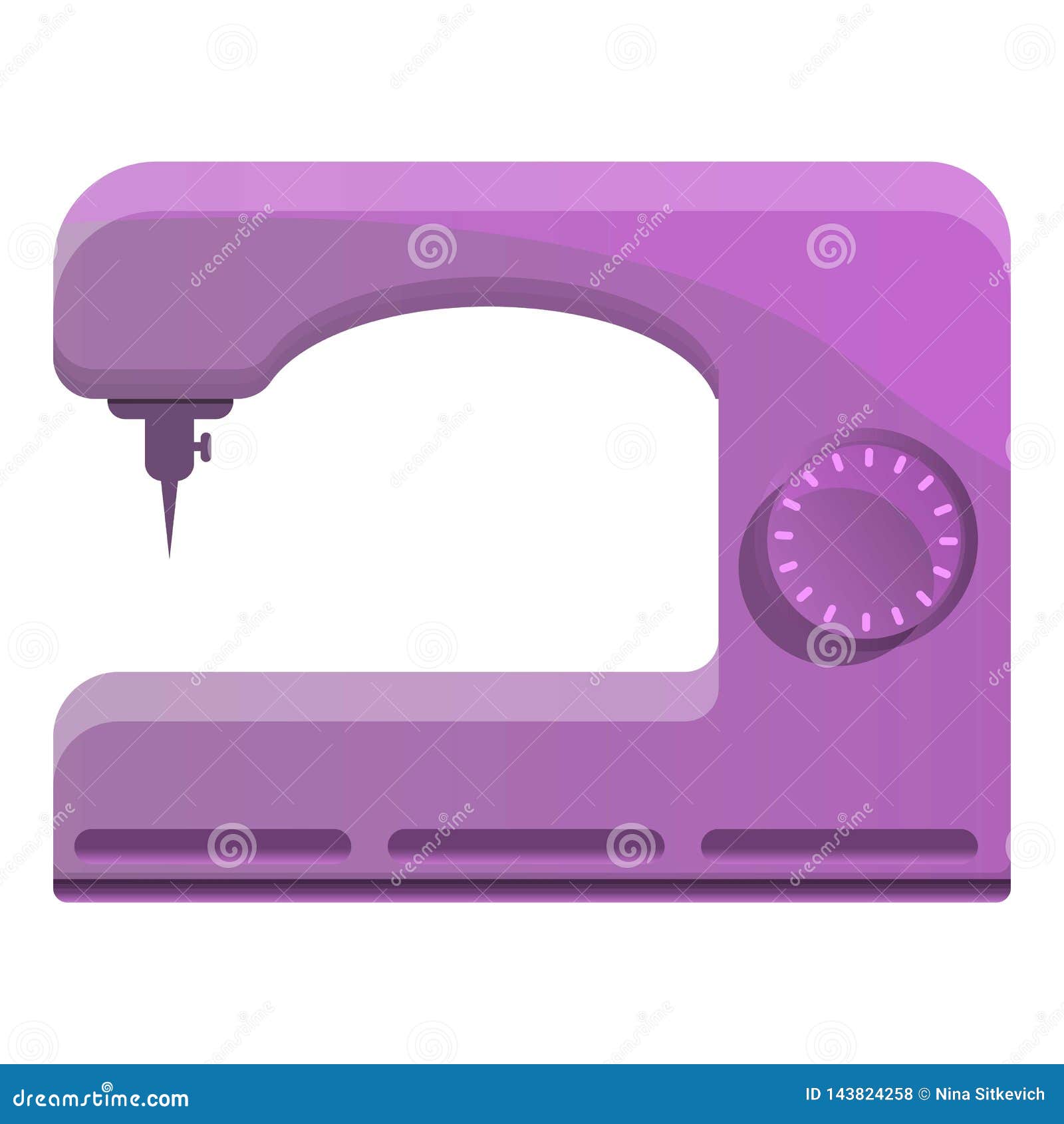 Pink Sew Machine Icon, Cartoon Style Stock Vector - Illustration of ...