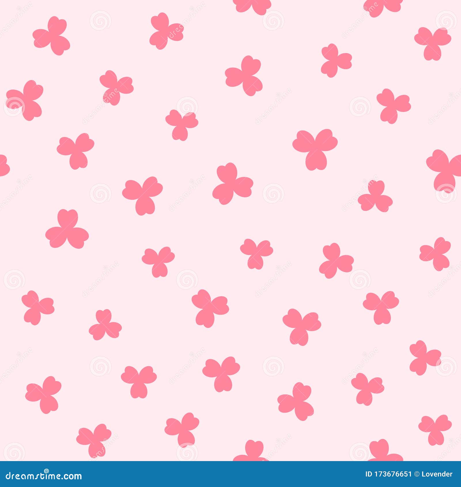 Pink Shamrock Pattern. Seamless Vector Background Stock Vector ...