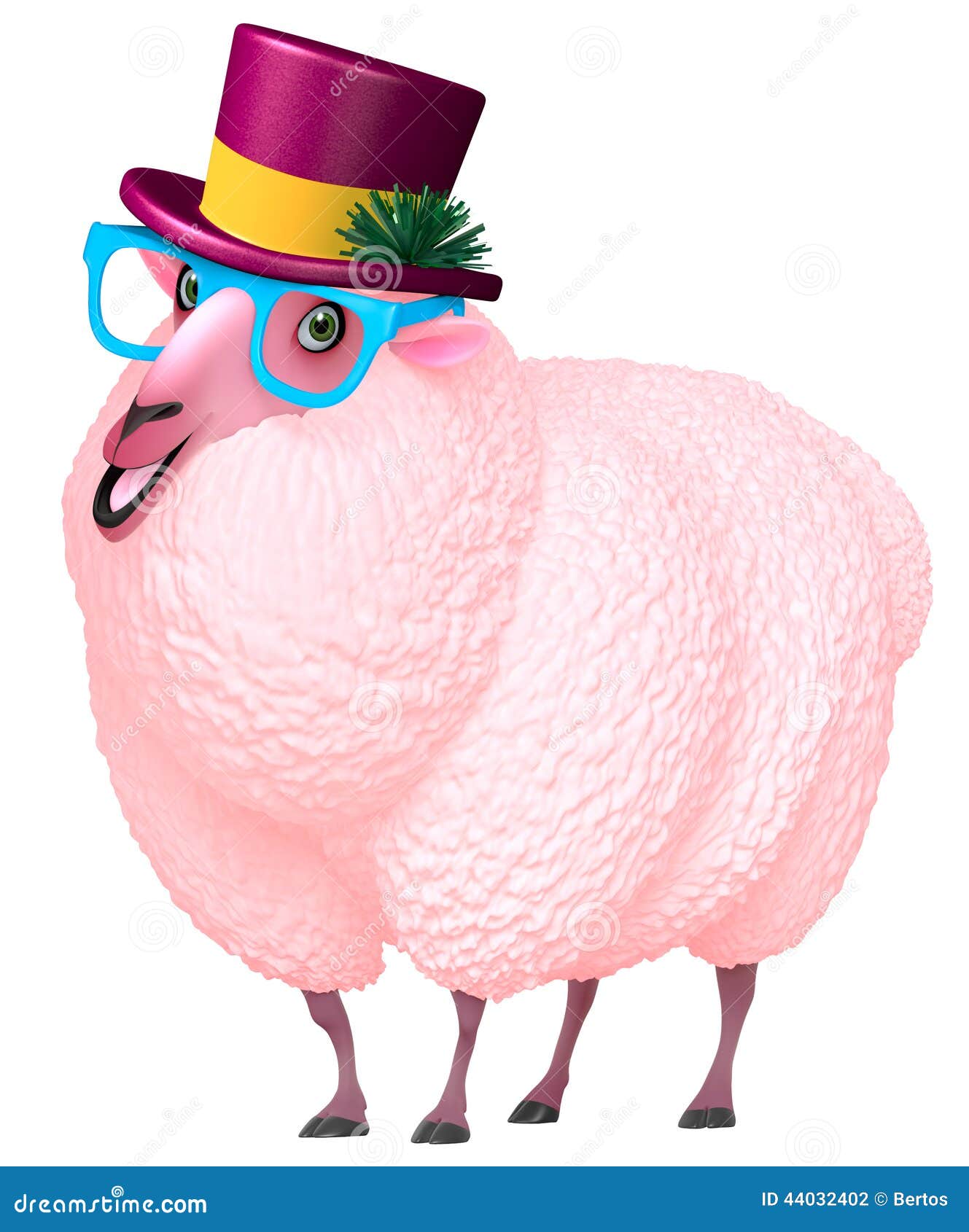Pink sheep stock illustration. Illustration of smile - 44032402