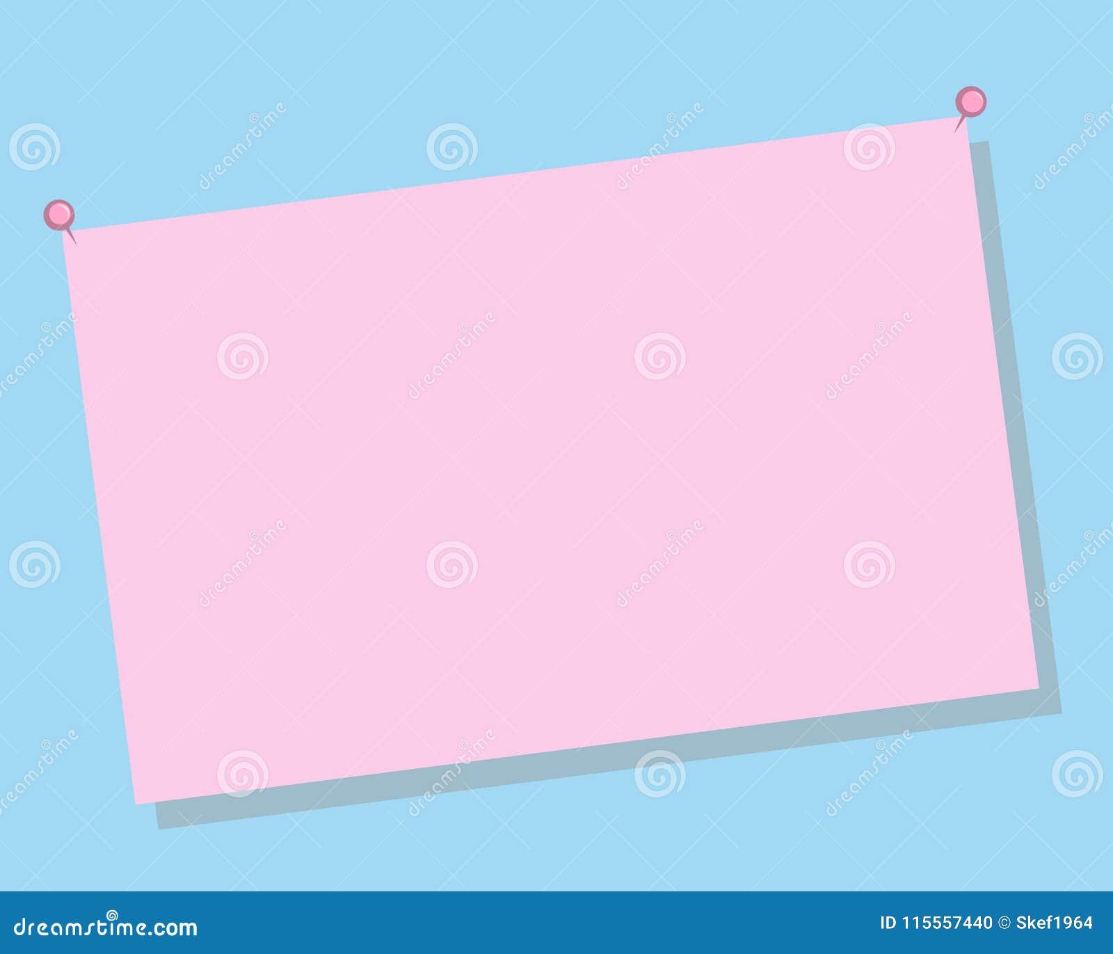 Pink Sheet for Text, Notes on Blue Background. Stock Vector ...