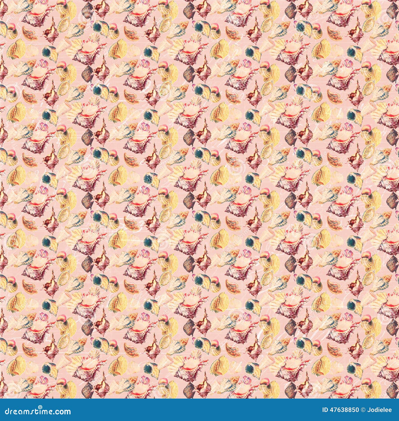 Pink Shell Illustration Repeat Background Pattern Stock Illustration ...