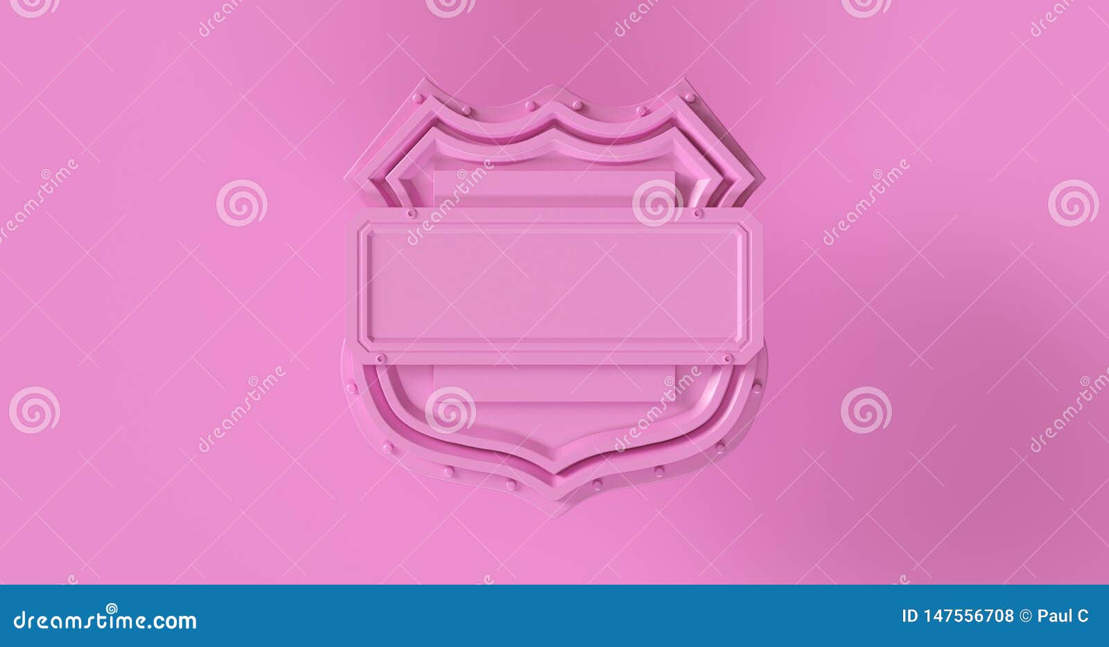 Pink Shield Badge stock illustration. Illustration of front - 147556708