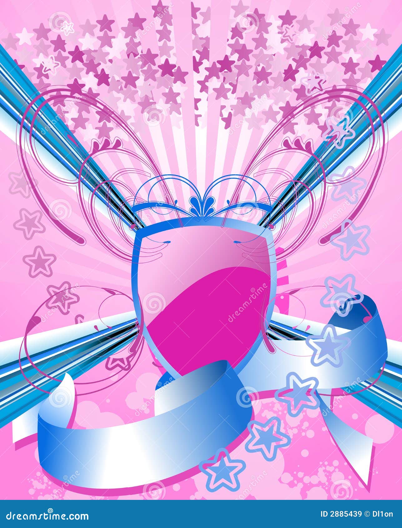Pink Shield Blue Ribbon Stock Illustrations – 100 Pink Shield Blue ...
