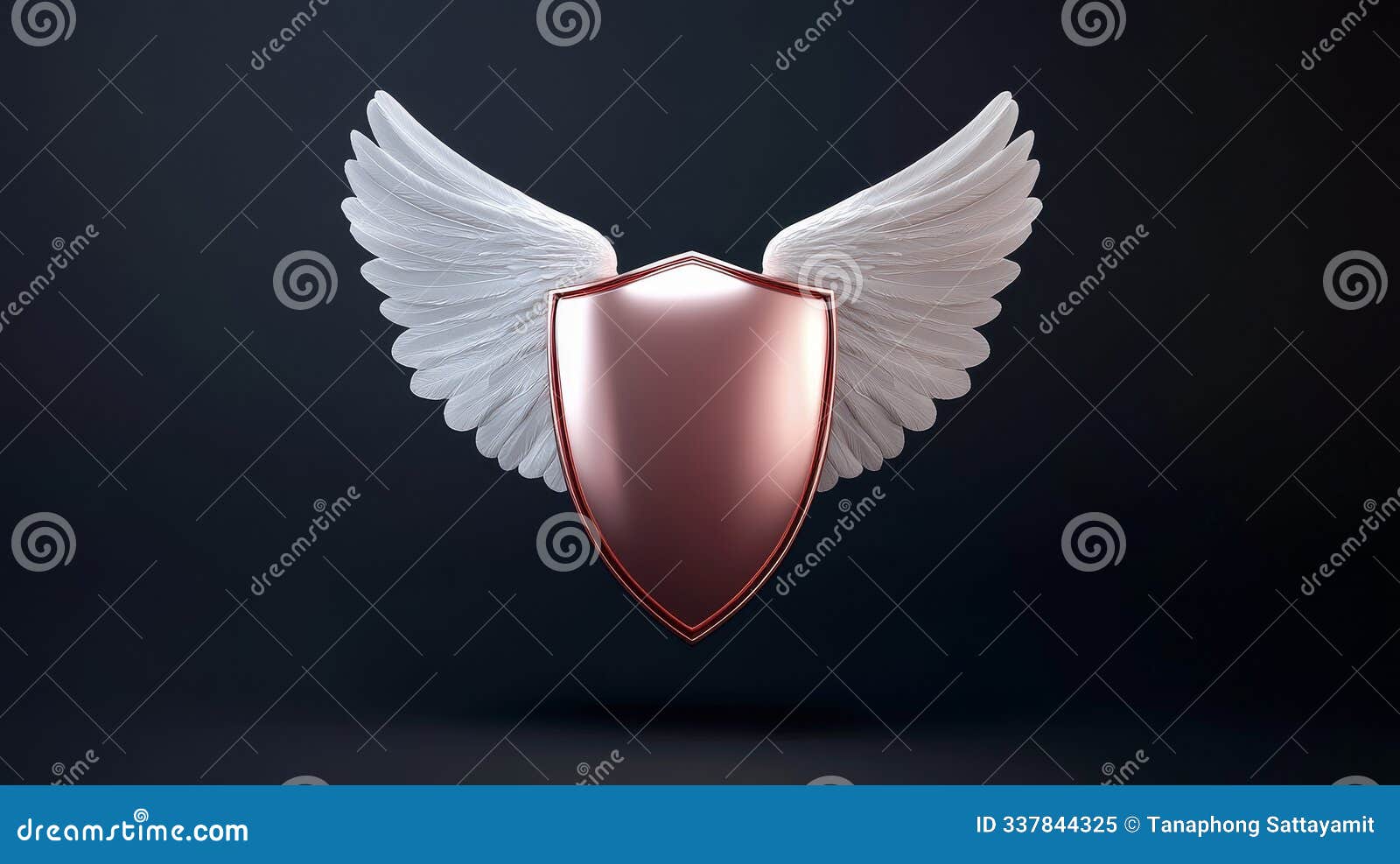 Pink Shield with Wings Symbol of Protection and Strength Security ...