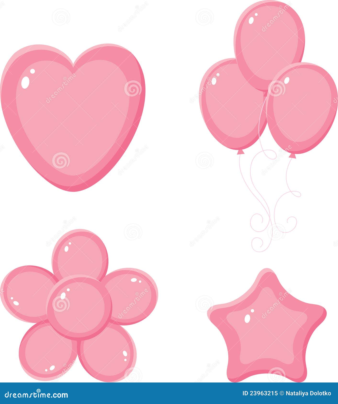 Pink shiny fun objects stock vector. Illustration of sample - 23963215