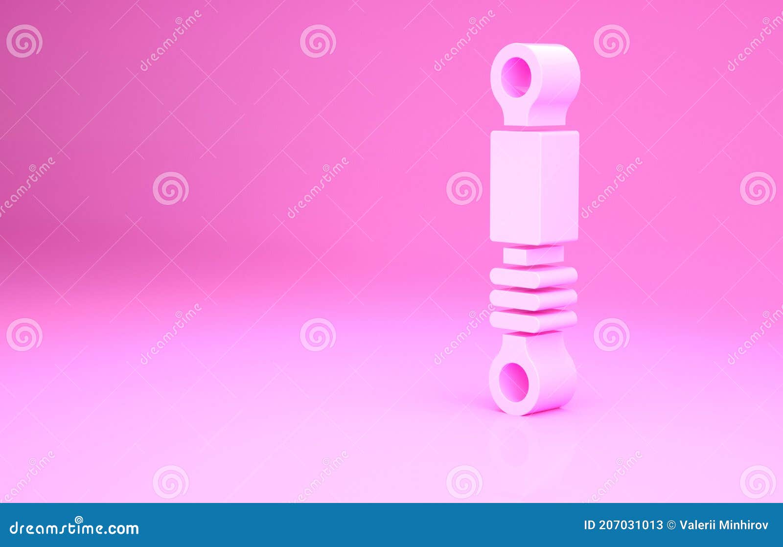 Pink Shock Absorber Icon Isolated on Pink Background. Minimalism ...