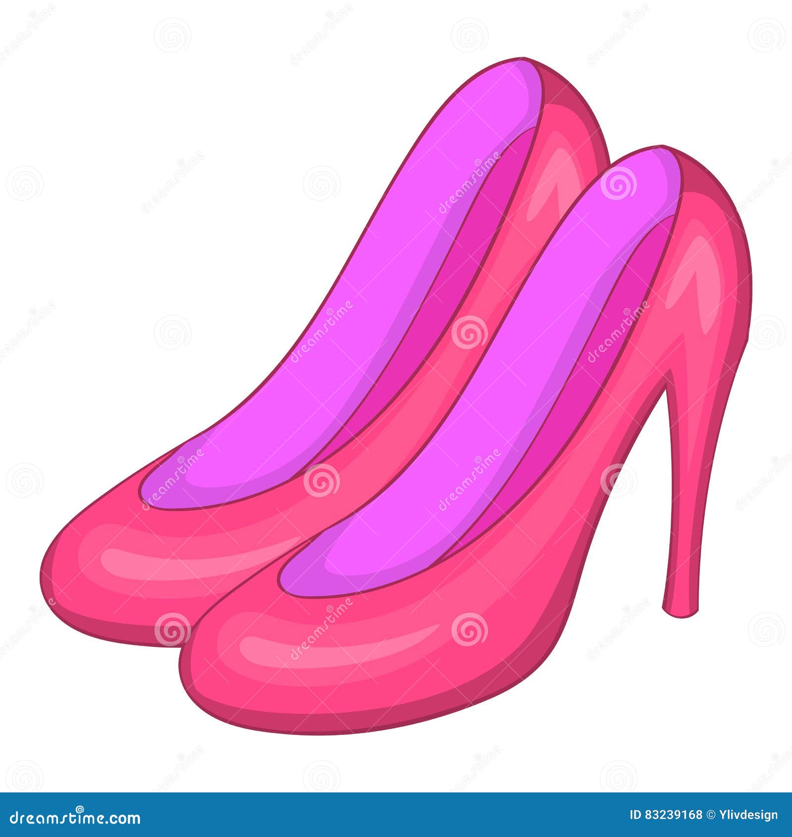 Pink Shoes Icon, Cartoon Style Stock Vector - Illustration of ...