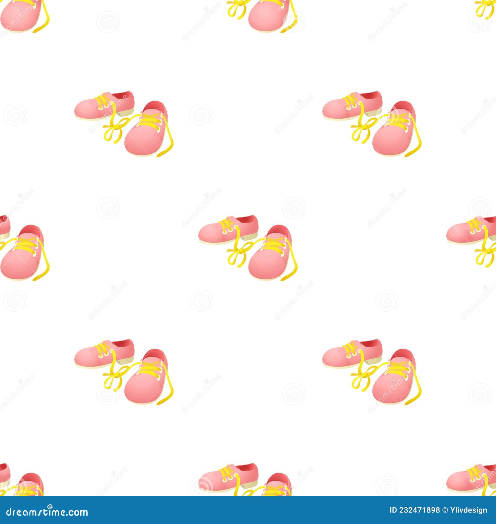 Pink Shoes with Laces Tied Together Pattern Seamless Vector Stock ...