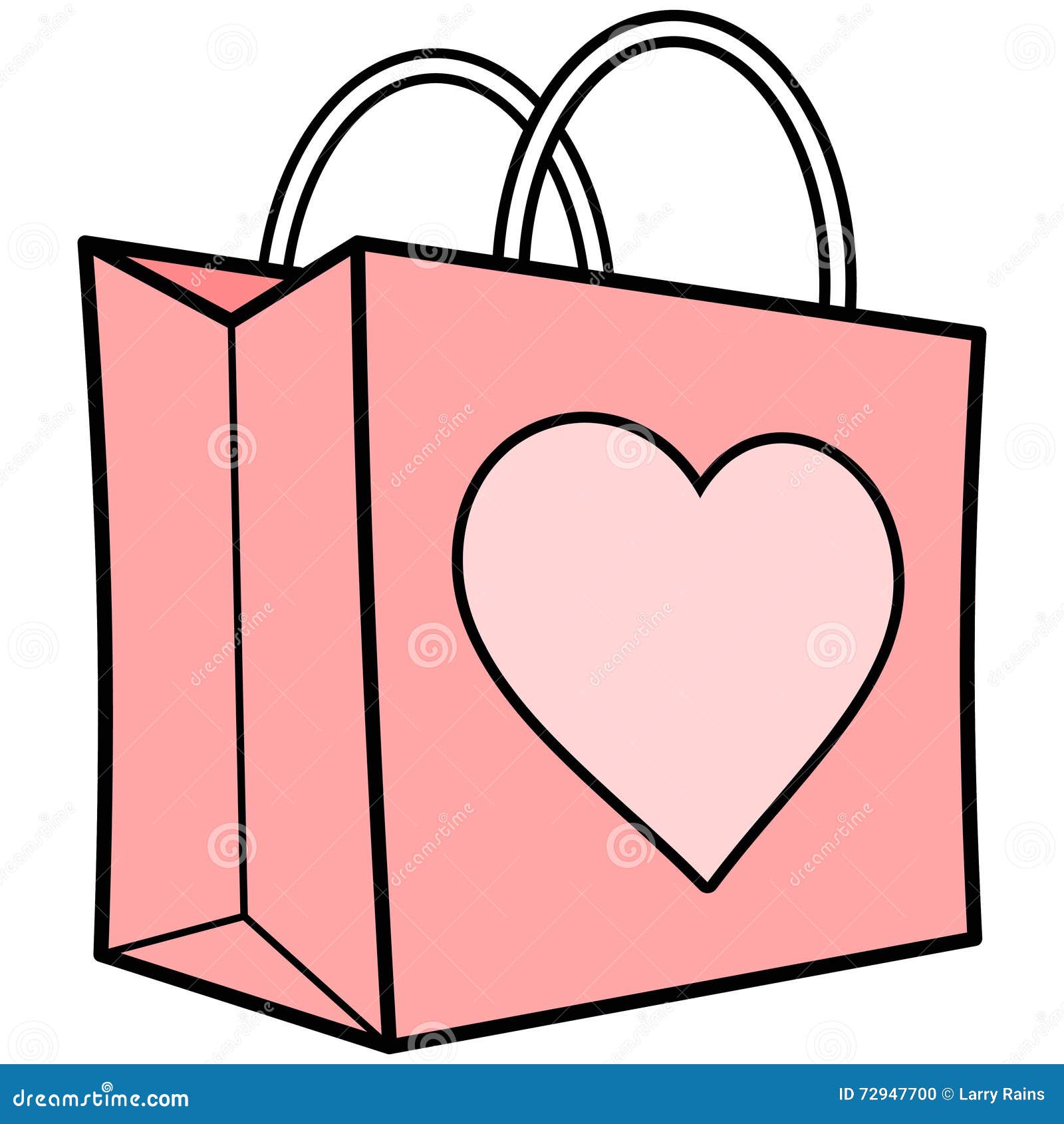 Pink Shopping Bag with Heart Stock Vector - Illustration of sale, gift ...