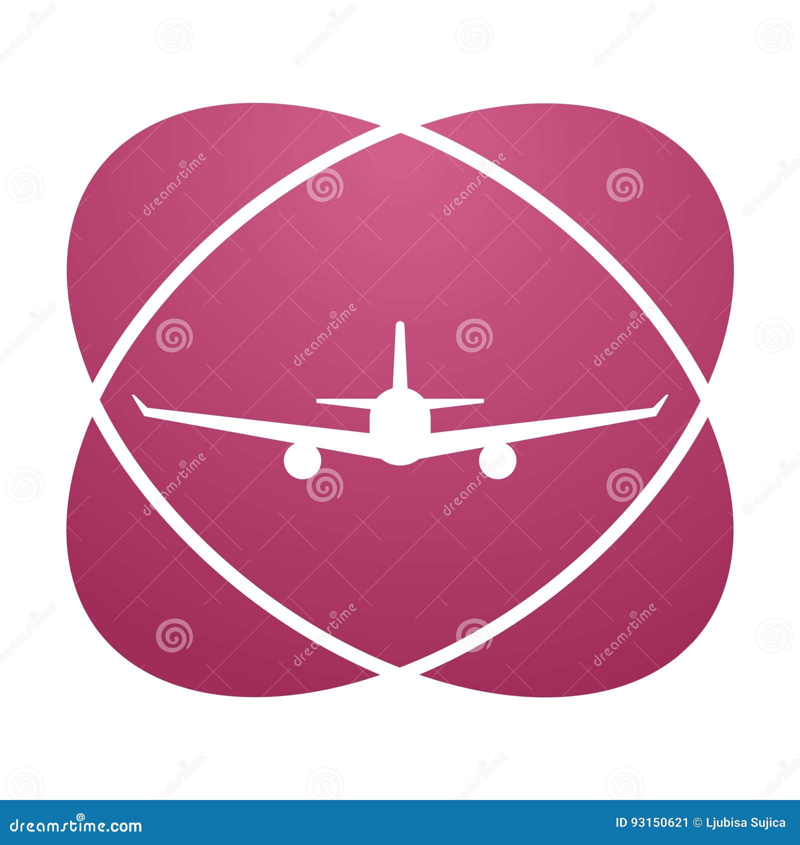Pink sign airplane stock vector. Illustration of accident - 93150621