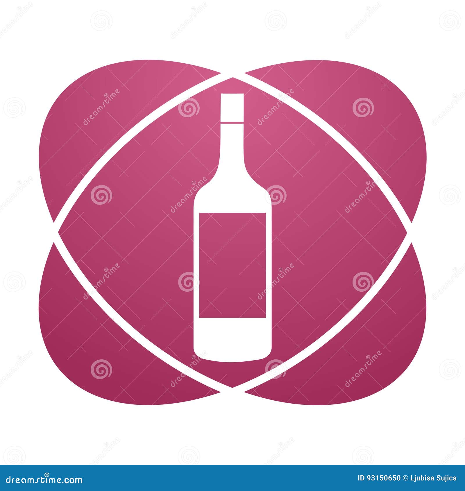 Pink sign alcohol bottle stock vector. Illustration of enjoyment - 93150650