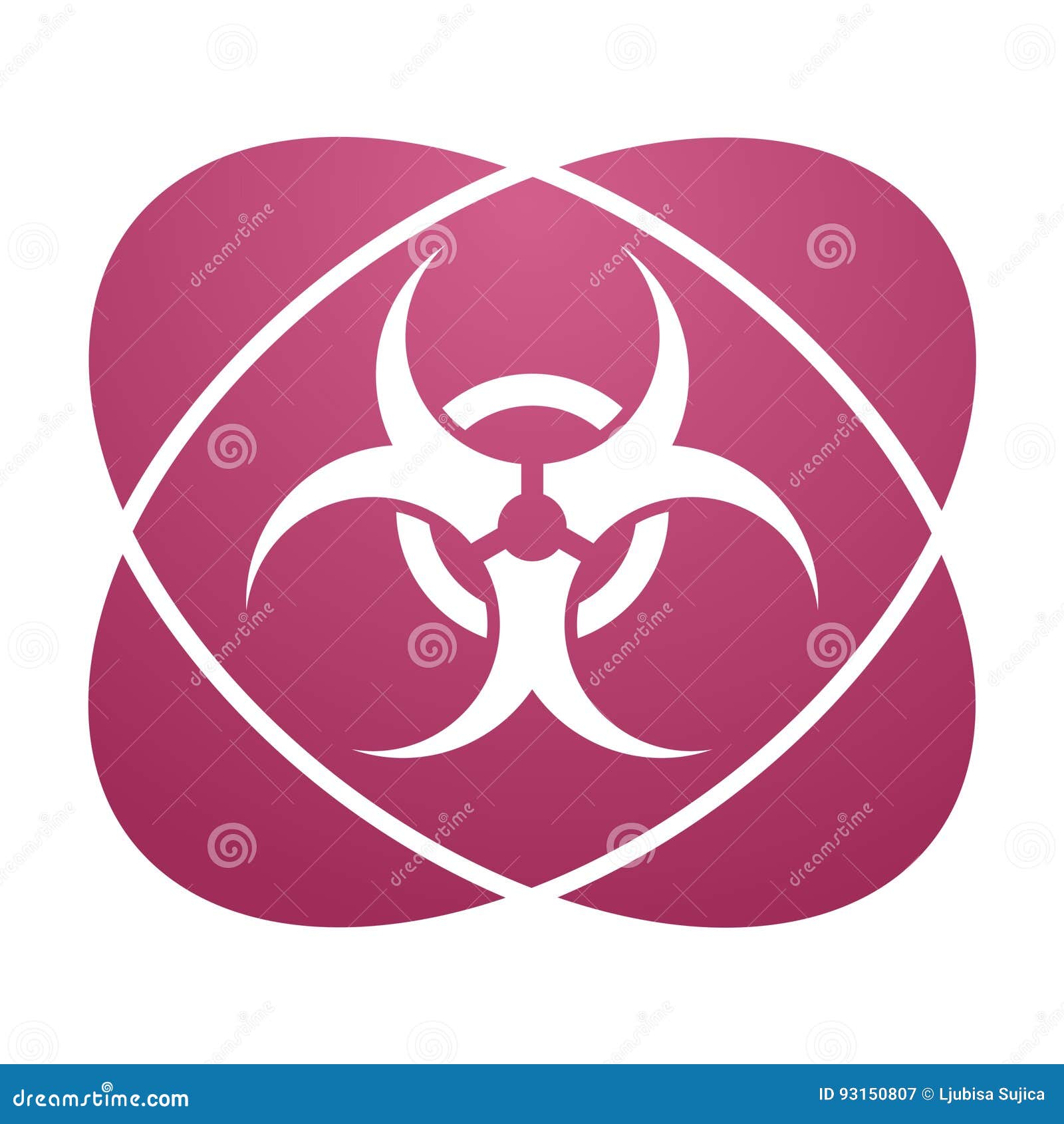 Pink sign biohazard stock vector. Illustration of science - 93150807