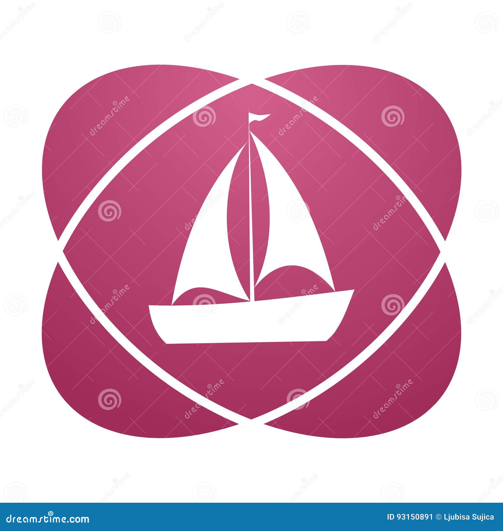 Pink sign boat stock vector. Illustration of sailboat - 93150891