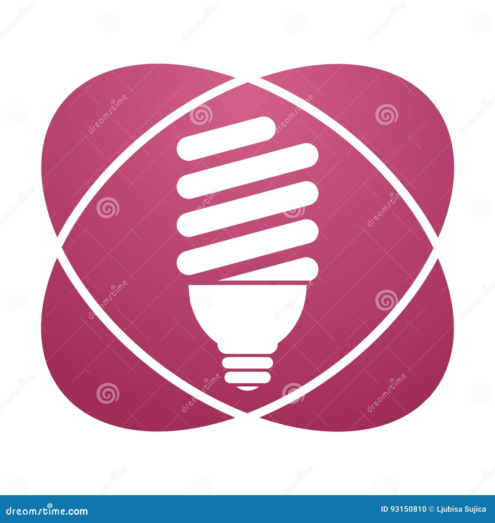 Pink sign bulb stock vector. Illustration of concept - 93150810