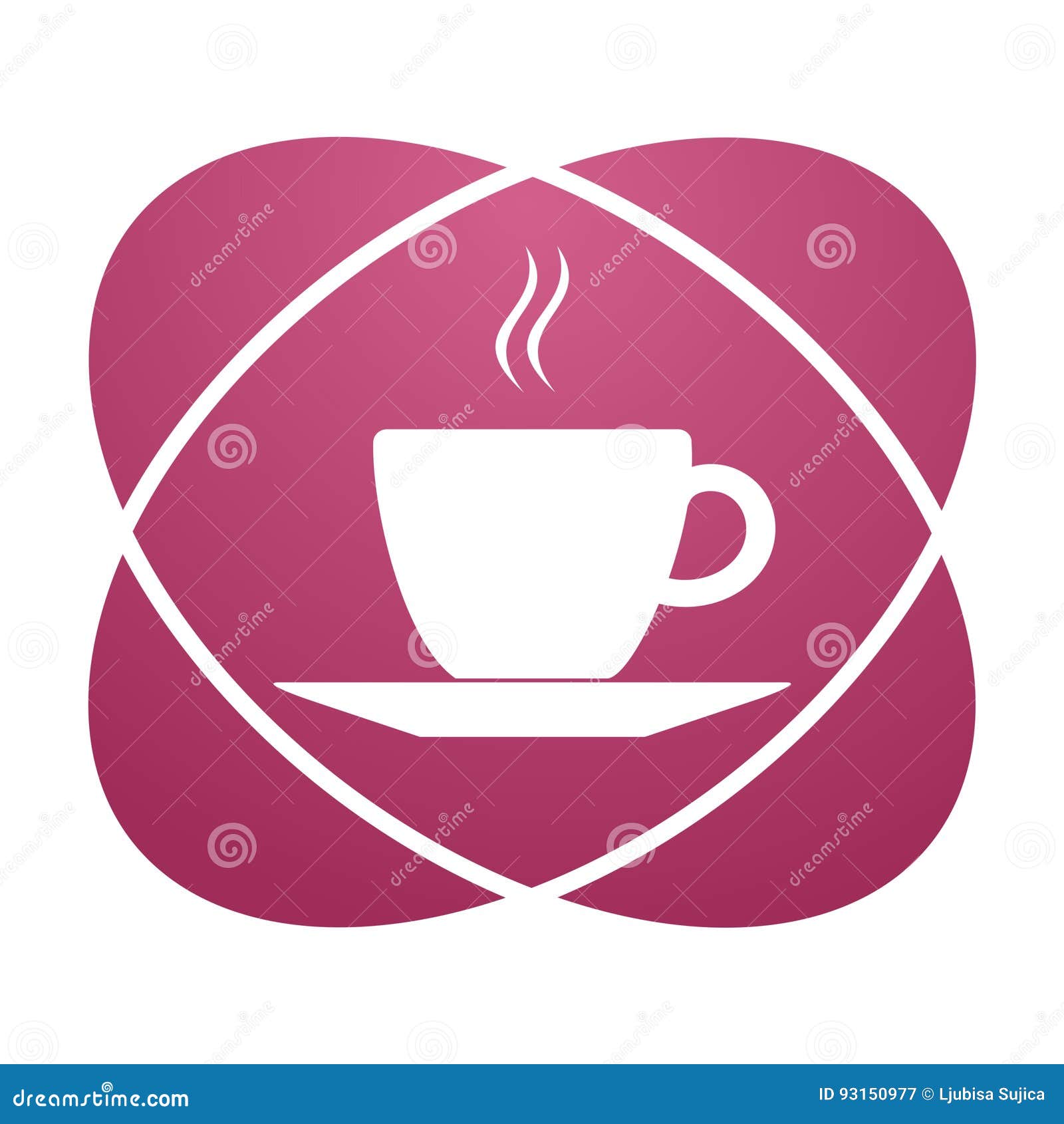 Pink sign coffee stock vector. Illustration of rain, saucer - 93150977