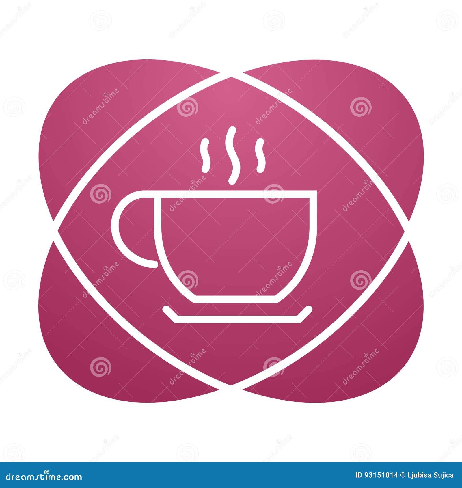 Pink sign coffee stock vector. Illustration of pink, flat - 93151014