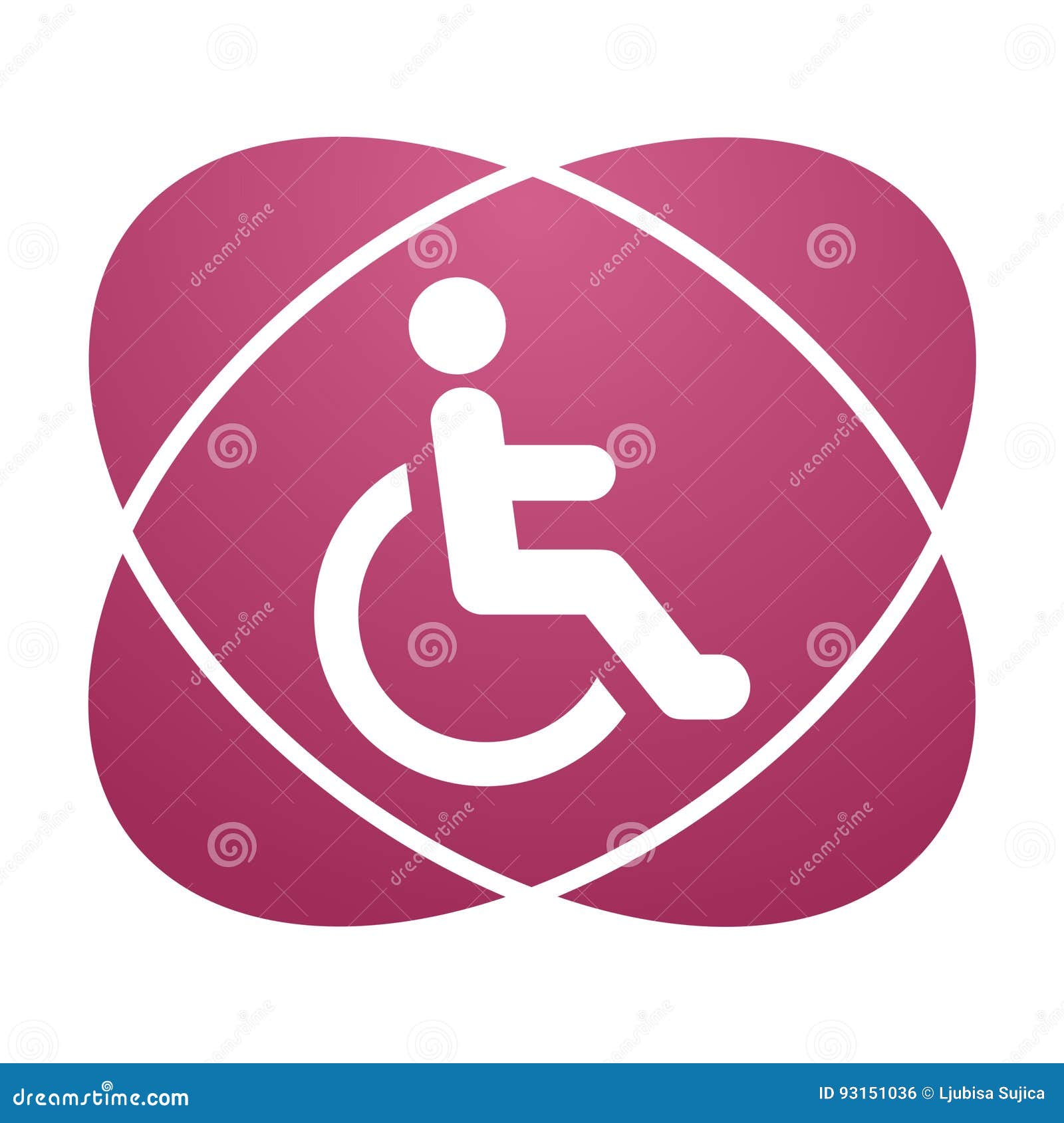 Pink Sign Disabled Icon Sign Accessibility Stock Vector - Illustration ...