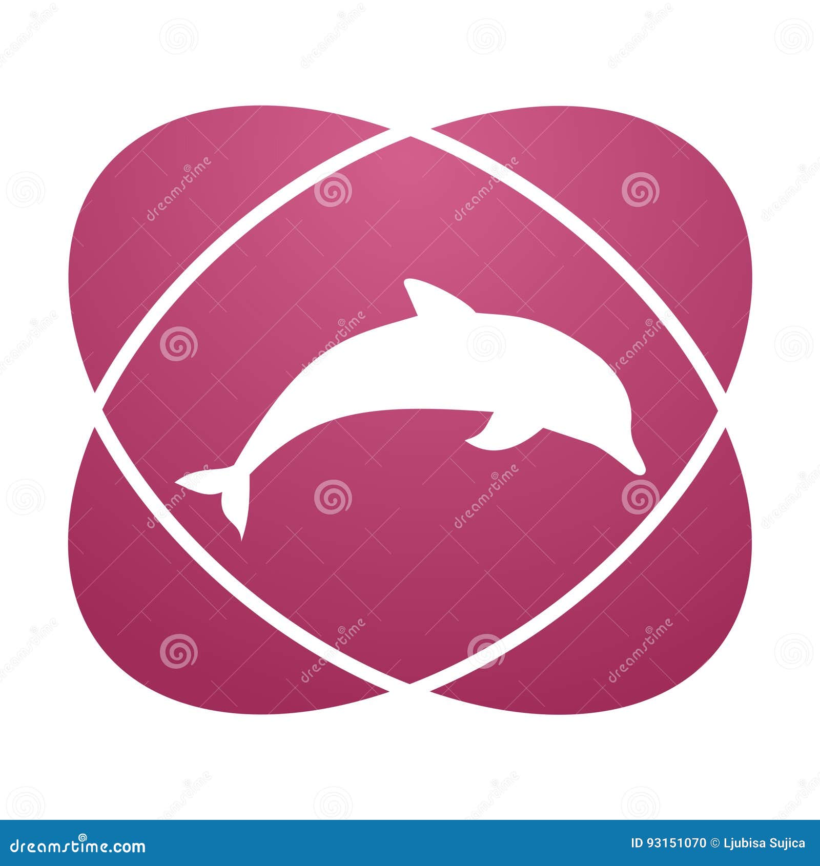 Pink sign dolphin stock vector. Illustration of geometric - 93151070