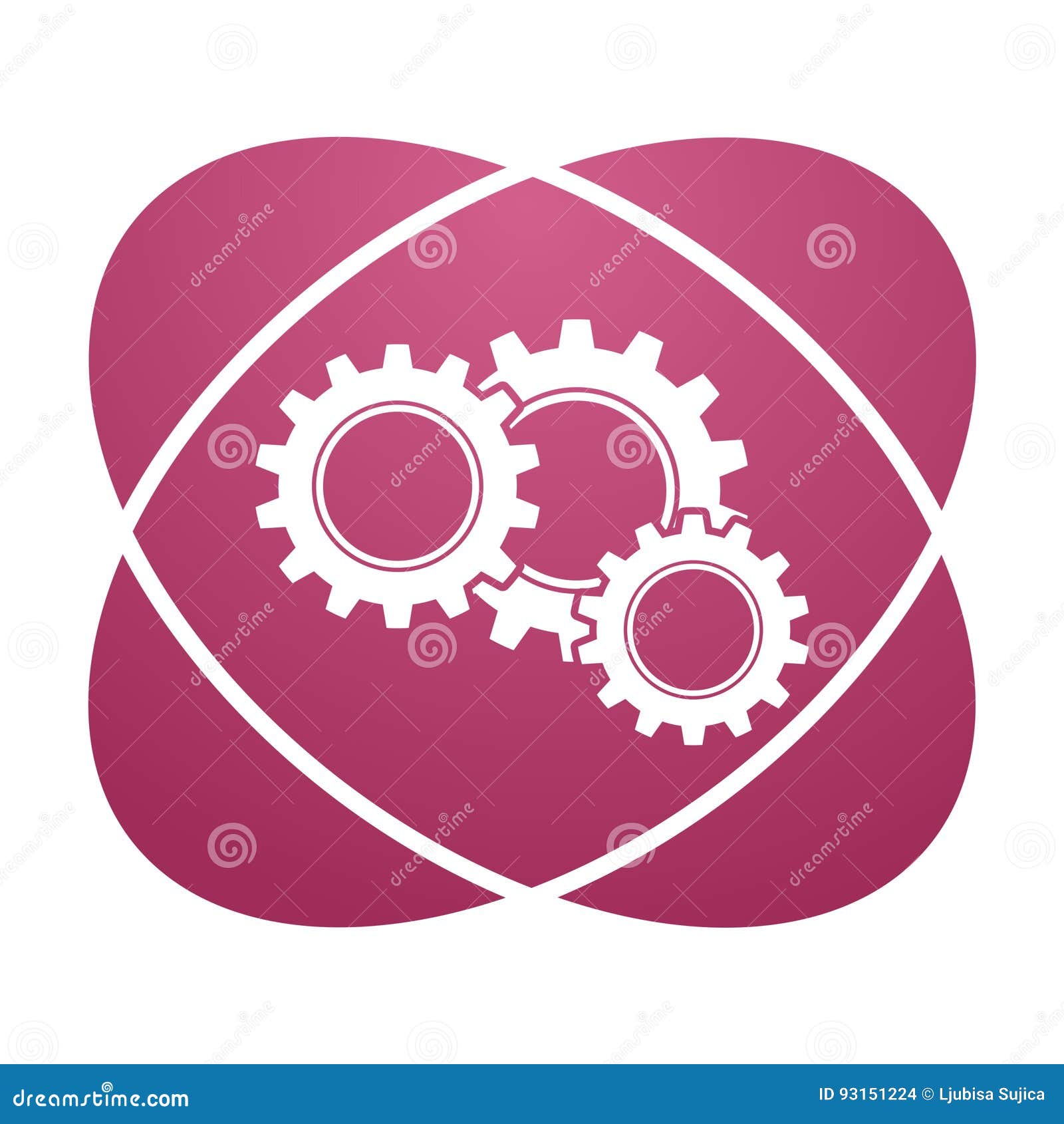 Pink sign gears stock vector. Illustration of circle - 93151224